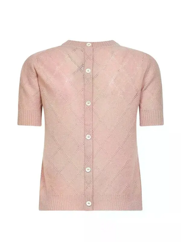 BLANCA VITA Diamond-stitch Knit Sweater