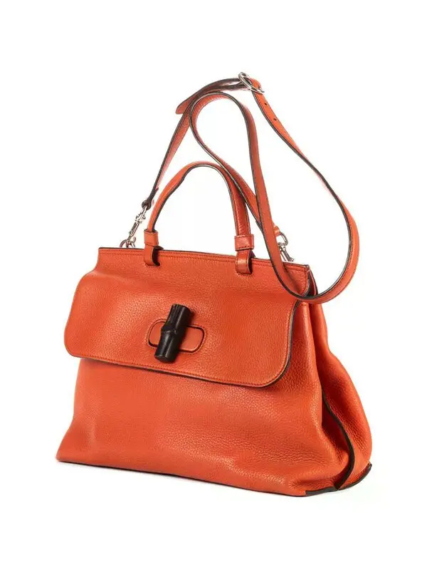 Gucci Bamboo Top Handle Handbag - Orange