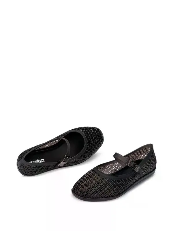 Melissa Harper Buckle-strap Ballet Flats - Black