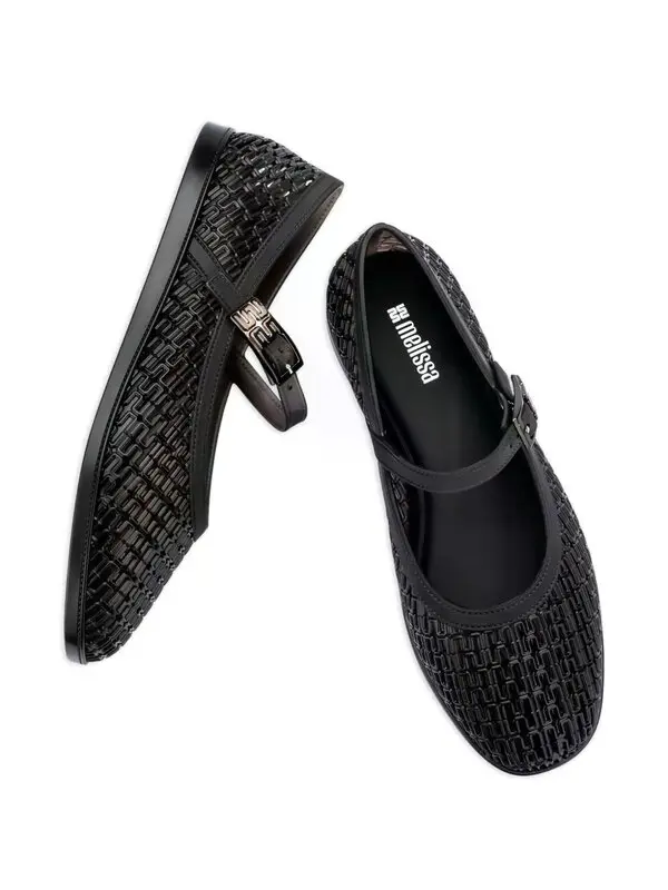 Melissa Harper Buckle-strap Ballet Flats - Black
