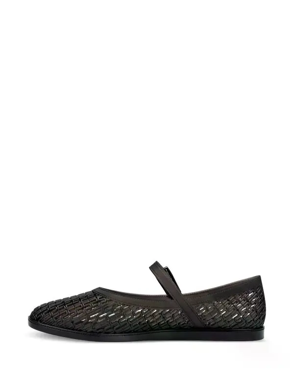 Melissa Harper Buckle-strap Ballet Flats - Black