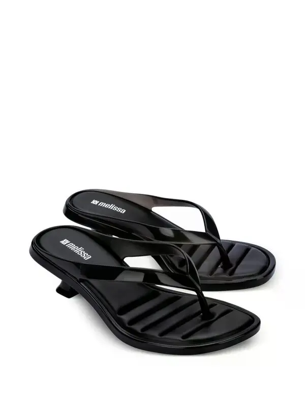 Melissa Thong Kitten-heel Sandals - Black