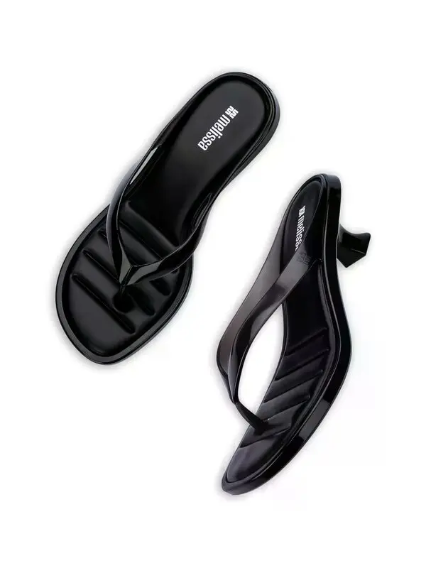 Melissa Thong Kitten-heel Sandals - Black