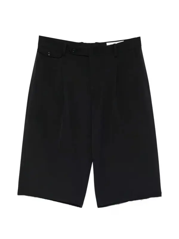 TONYWACK Pleated Frayed Tailored Shorts
