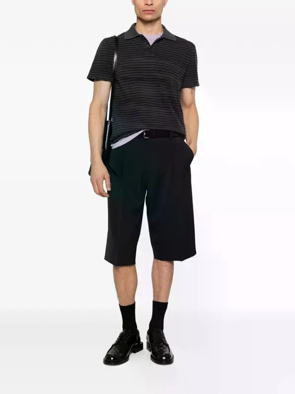 TONYWACK Pleated Frayed Tailored Shorts