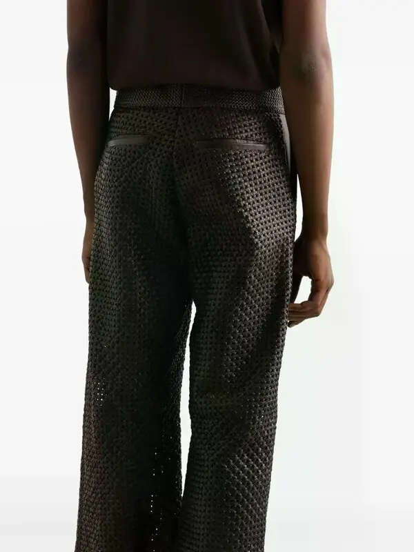 Dolce & Gabbana Woven Nappa Leather Trousers