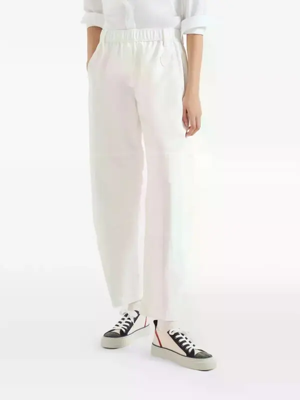Brunello Cucinelli Elastic-waistband Trousers - White
