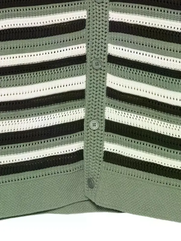 Nn07 Lars Striped Shirt - Green