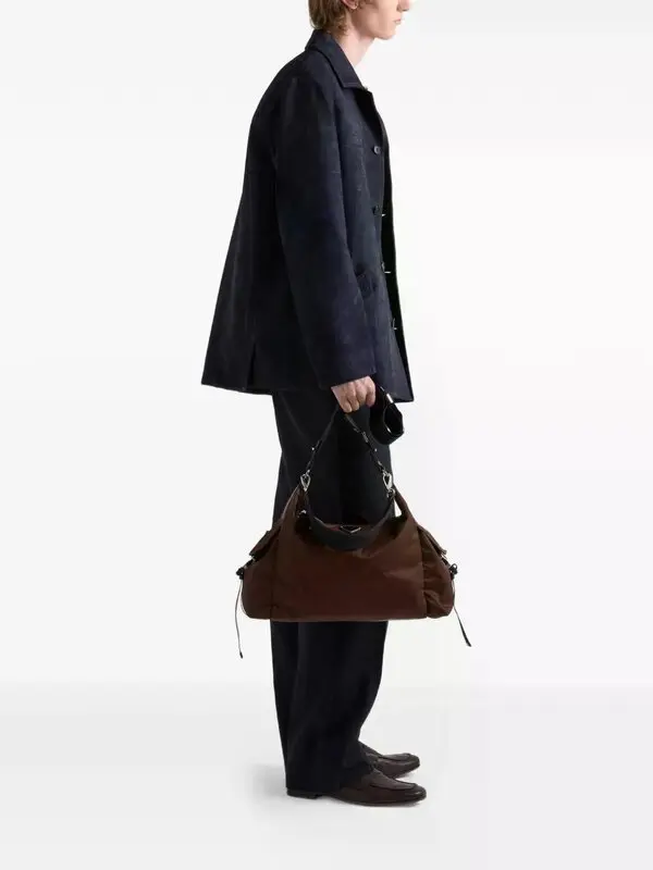 Prada Re-nylon And Leather Bag - Brown
