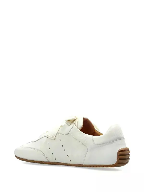 ODISSI Leather Sneakers With Ribbon Fastening - White