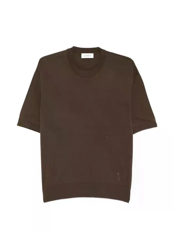 LANEUS Logo-embroidered Crew-neck T-shirt