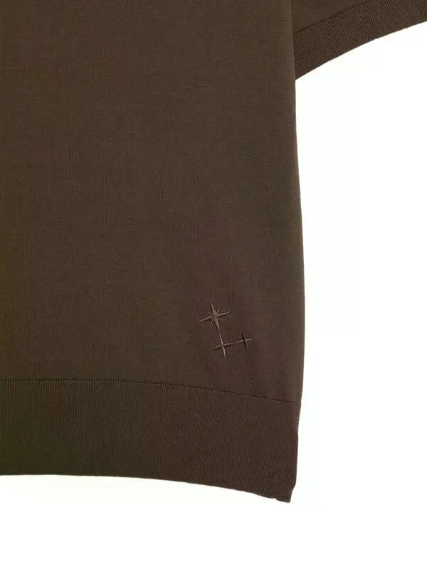 LANEUS Logo-embroidered Crew-neck T-shirt
