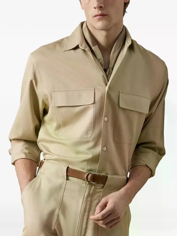 Ralph Lauren Purple Label Pocket Long-sleeve Shirt - Neutrals