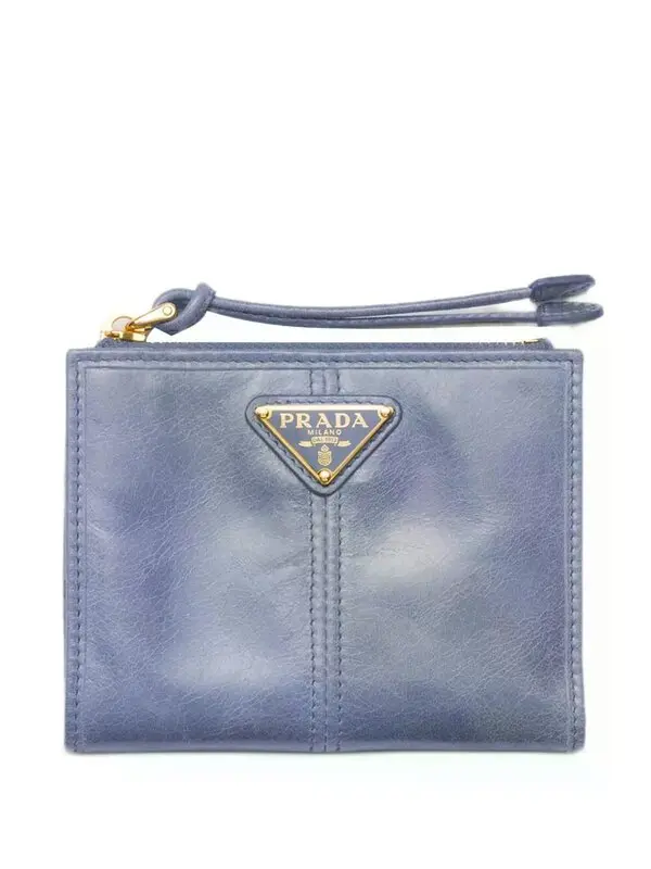 Prada Small Leather Wallet - Blue