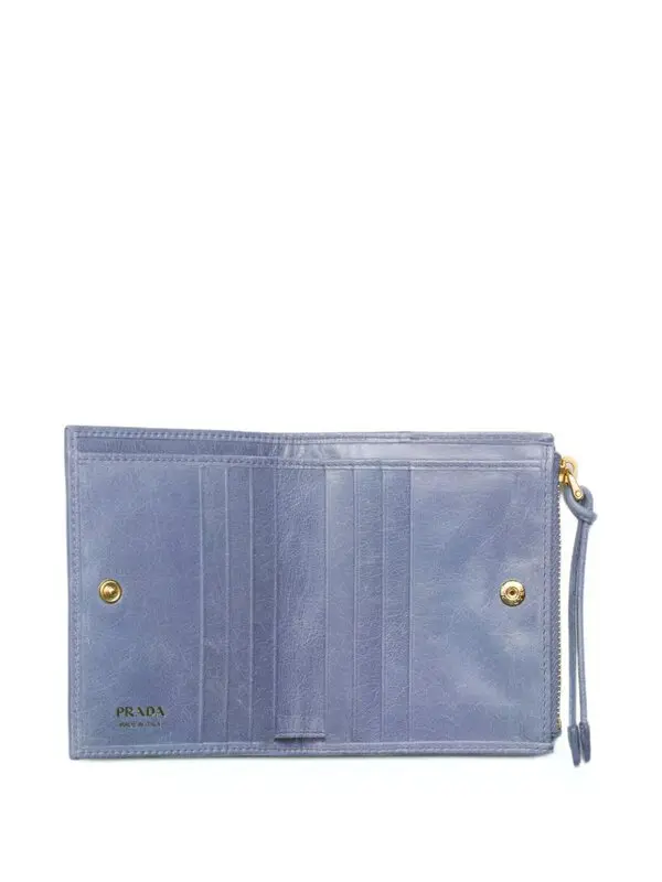 Prada Small Leather Wallet - Blue
