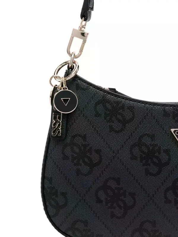 Guess Patterned Shoulder Bag With Charm - Grey