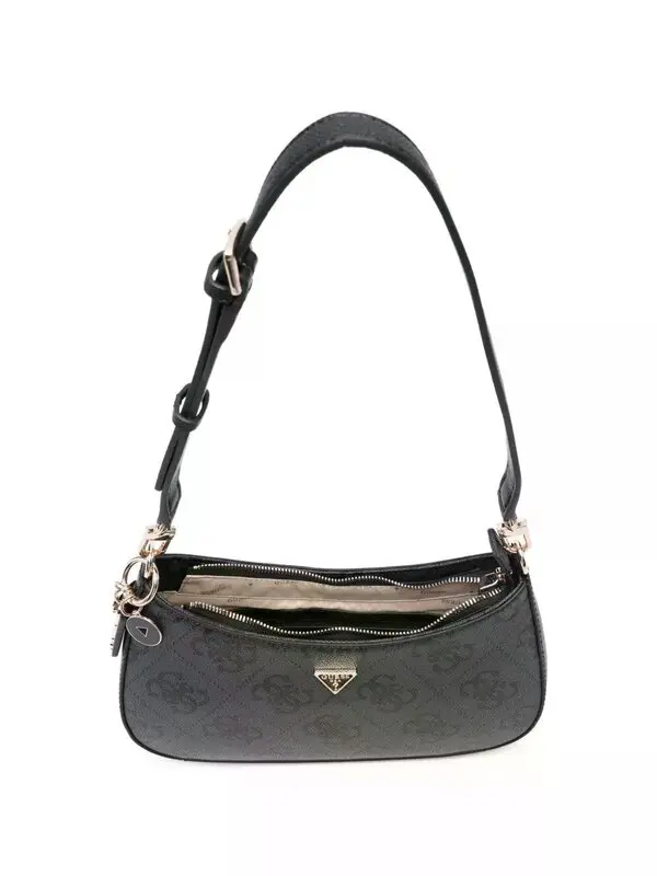 Guess Patterned Shoulder Bag With Charm - Grey