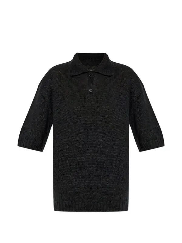 MAISON MARGIELA Gardening Hemp Buttoned Polo Shirt - Black