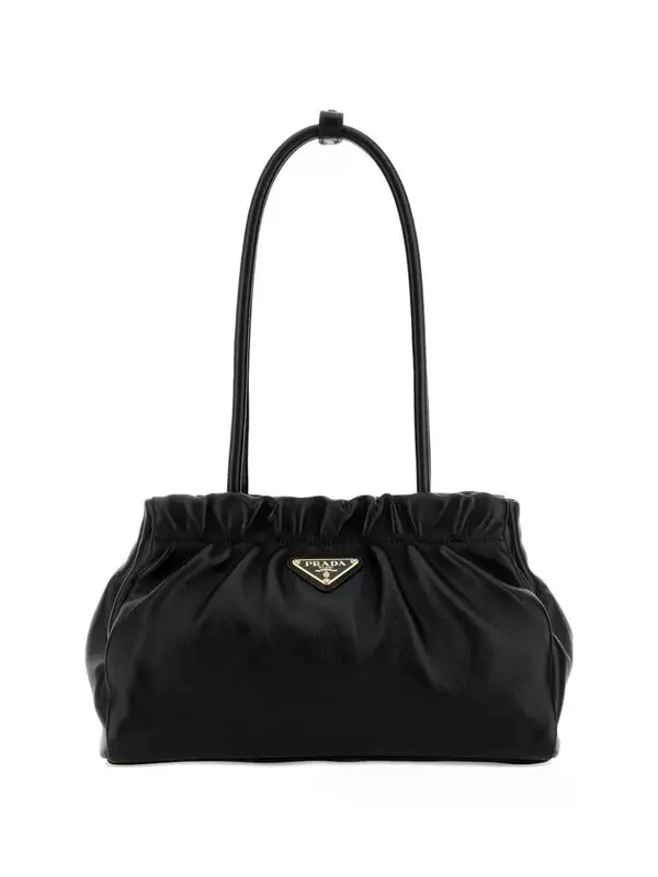 Prada Ruched Leather Shoulder Bag