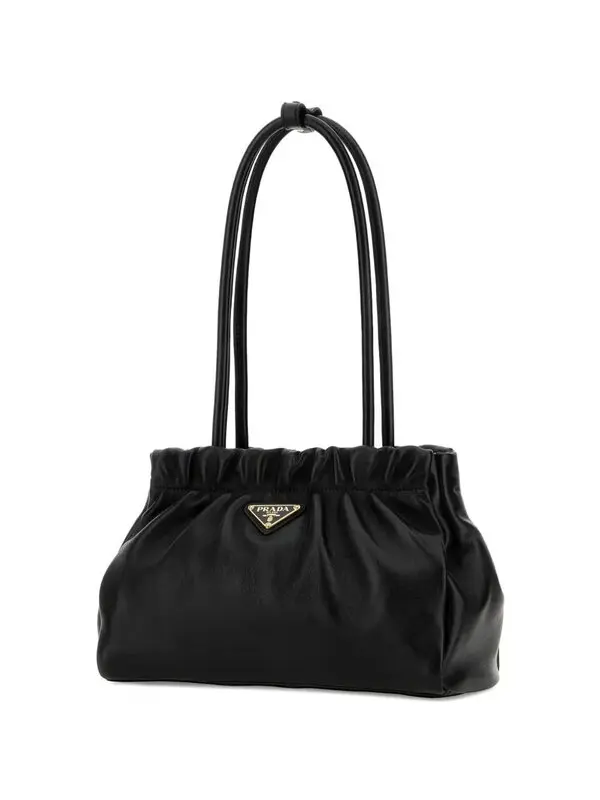 Prada Ruched Leather Shoulder Bag