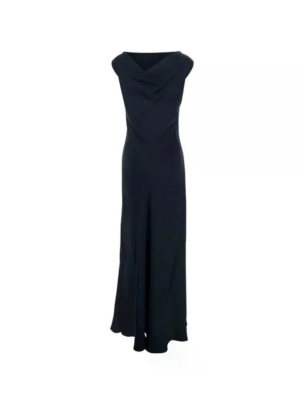 Antonelli Firenze Draped-neck Maxi Dress - Blue