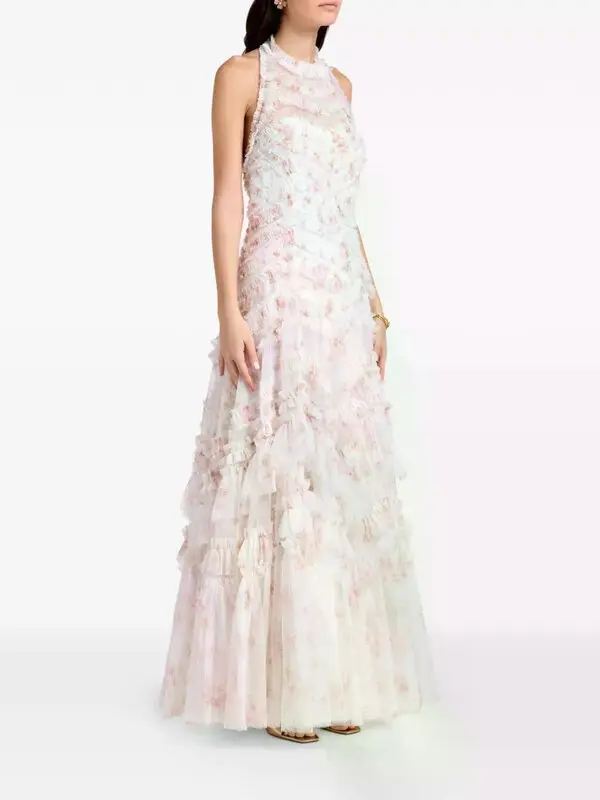 NEEDLE & THREAD Ruffled Floral-print Maxi Dress