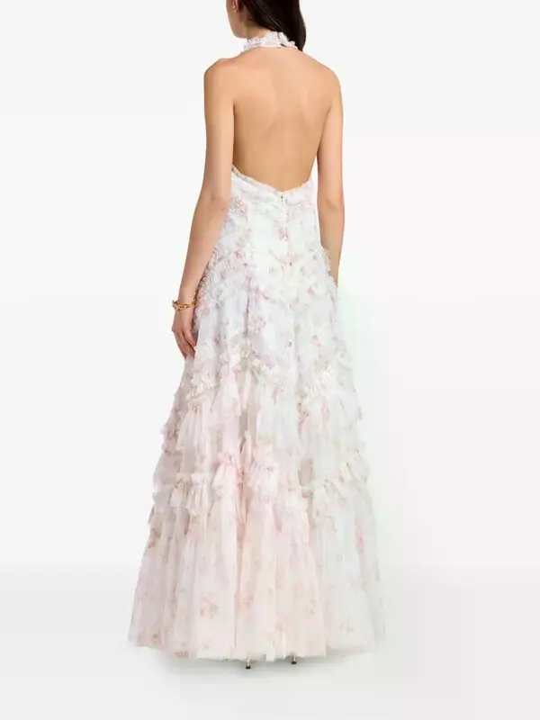 NEEDLE & THREAD Ruffled Floral-print Maxi Dress