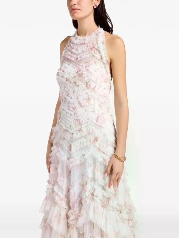 NEEDLE & THREAD Ruffled Floral-print Maxi Dress