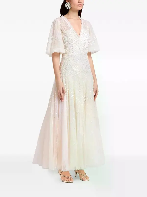NEEDLE & THREAD Embellished Ruffled Midi Dress