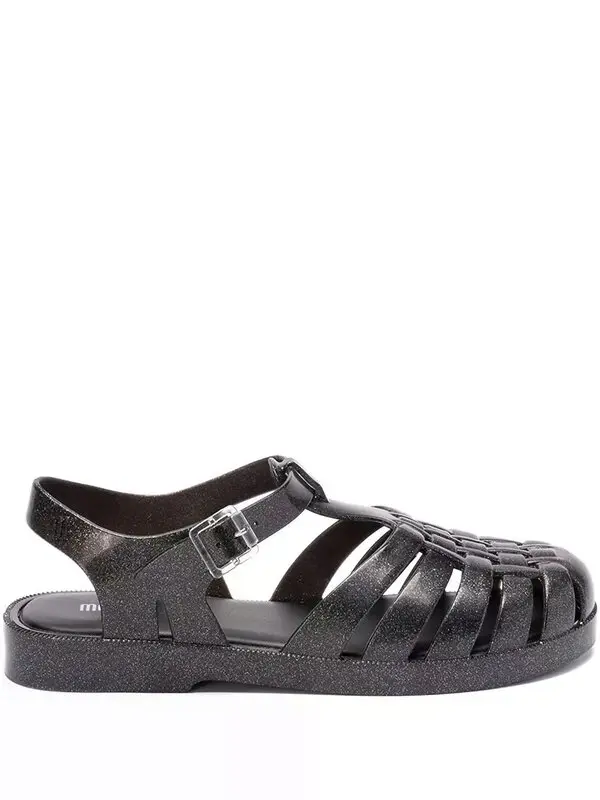 Melissa Possession Glitter Slides - Black