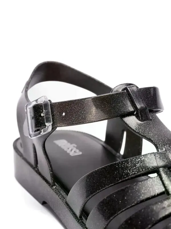 Melissa Possession Glitter Slides - Black