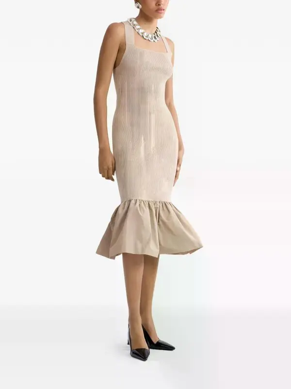 PATOU Ruffled Knitted Midi Dress