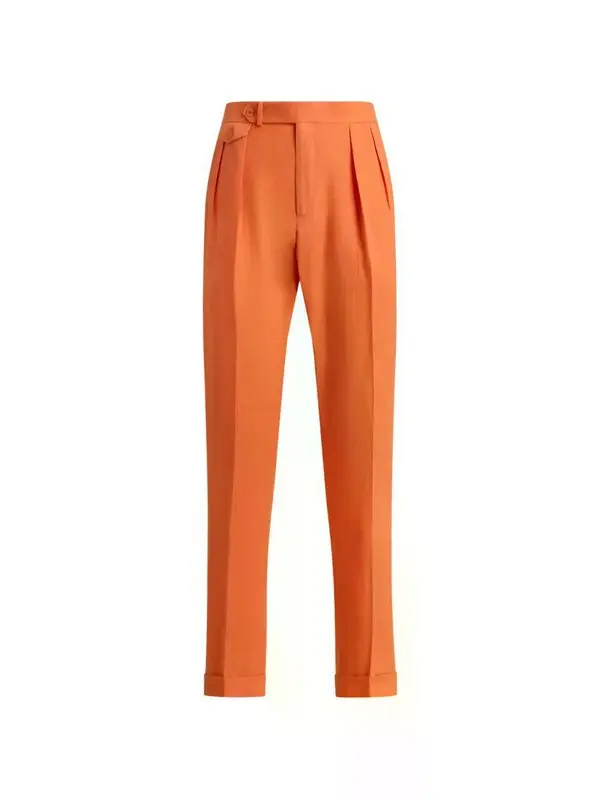 Polo Ralph Lauren Pleated Linen Trousers - Orange