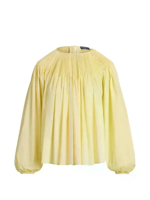 Polo Ralph Lauren Pleated Long-sleeve Blouse - Yellow