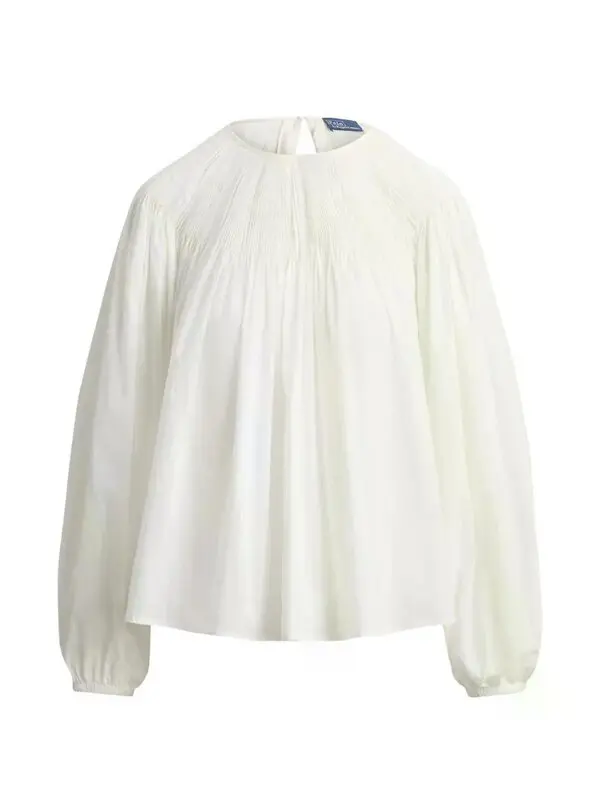 Polo Ralph Lauren Olivia Pleated Blouse - White