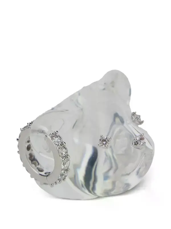 YVMIN Bear Embellished Ring - Silver