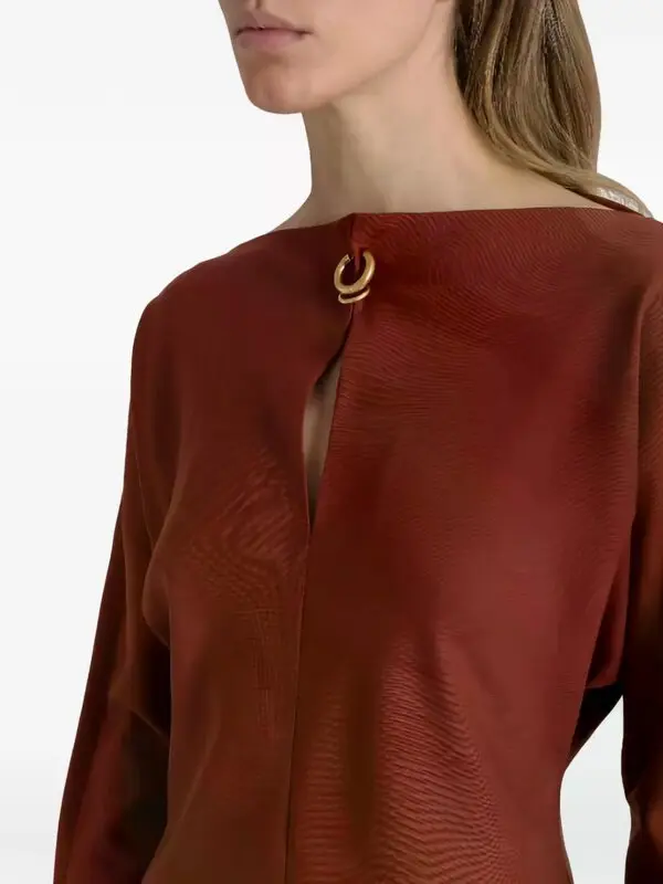 Alberta Ferretti Cutout Ring Detail Dress