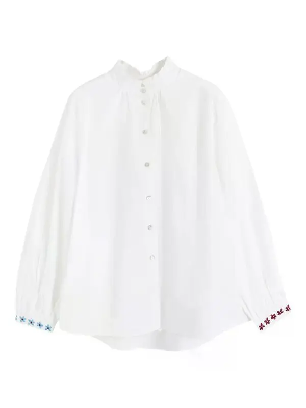 Chinti & Parker Flower-embroidered Shirt - White