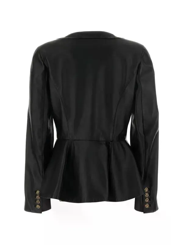 Chloé Button-front Peplum Leather Jacket