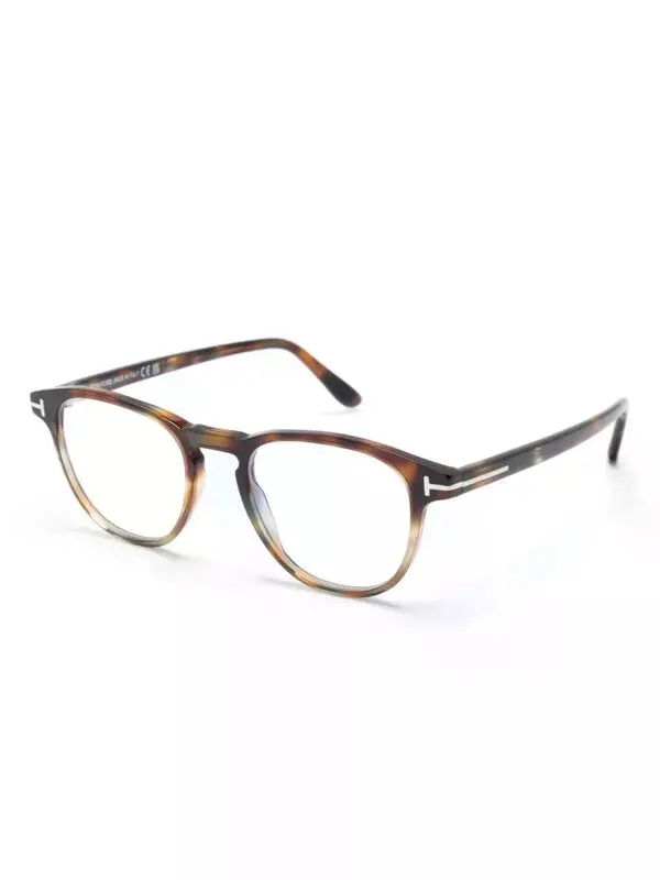 TOM FORD Round-frame Tortoiseshell-effect Glasses