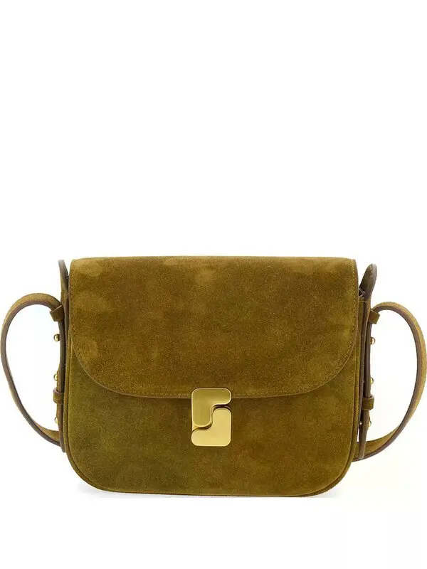 Soeur Stud Embellished Shoulder Bag - Green