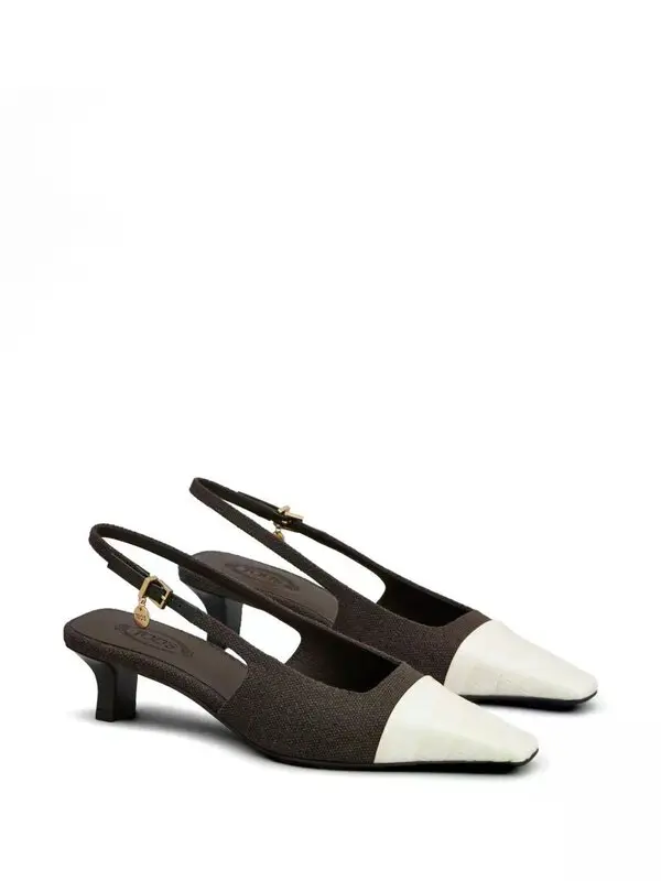 TOD'S Croc-effect Slingback Pumps