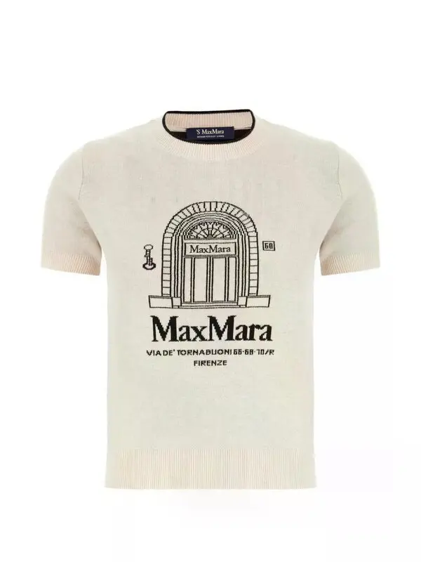 Max Mara Maglieria Graphic Print Knitted Top - Neutrals