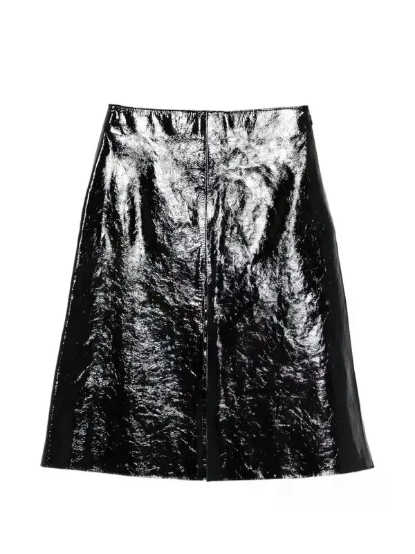 JOSEPH Glazed Leather Skirt - Black
