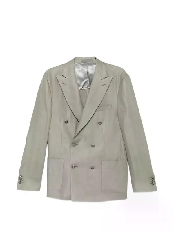 Corneliani Academy Light Double-breasted Patch-pocket Jacket - Grey