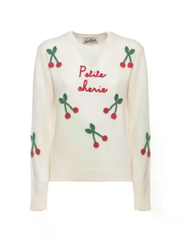 MC2 SAINT BARTH New Queen Embroidered Sweater - Neutrals