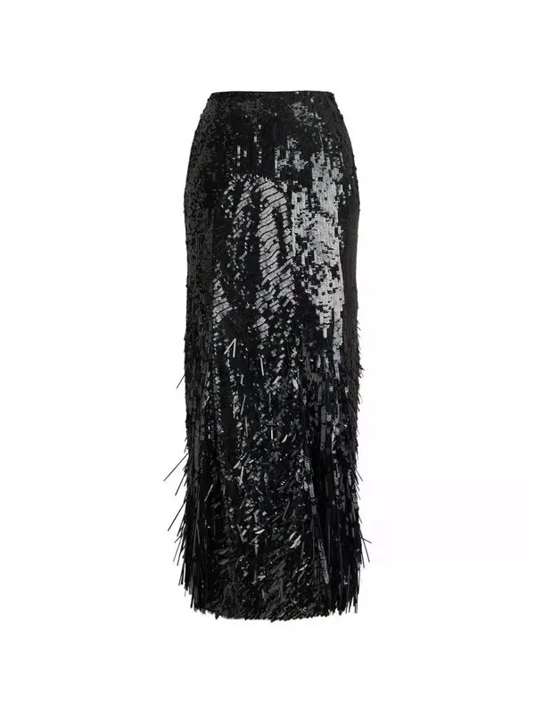 Ralph Lauren Sequin Fringed Midi Skirt