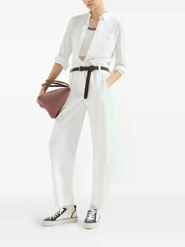 Brunello Cucinelli Elastic-waistband Trousers - White
