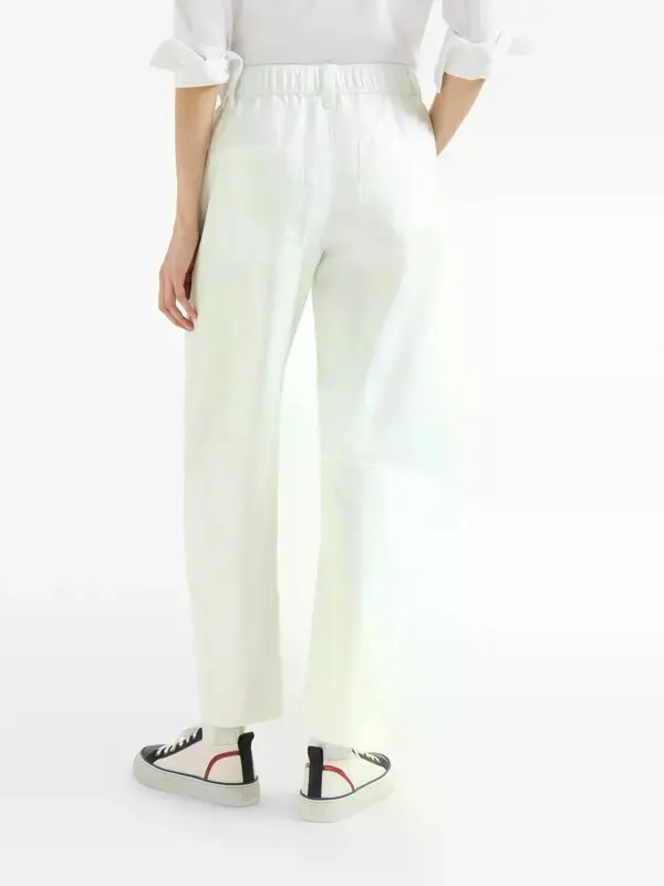 Brunello Cucinelli Elastic-waistband Trousers - White