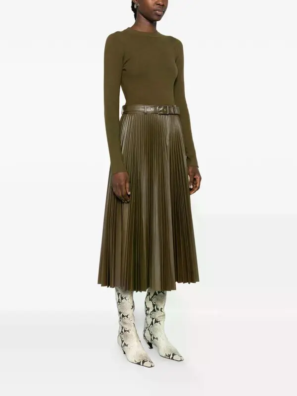 Simkhai Long-sleeve Pleated Midi Dress - Green